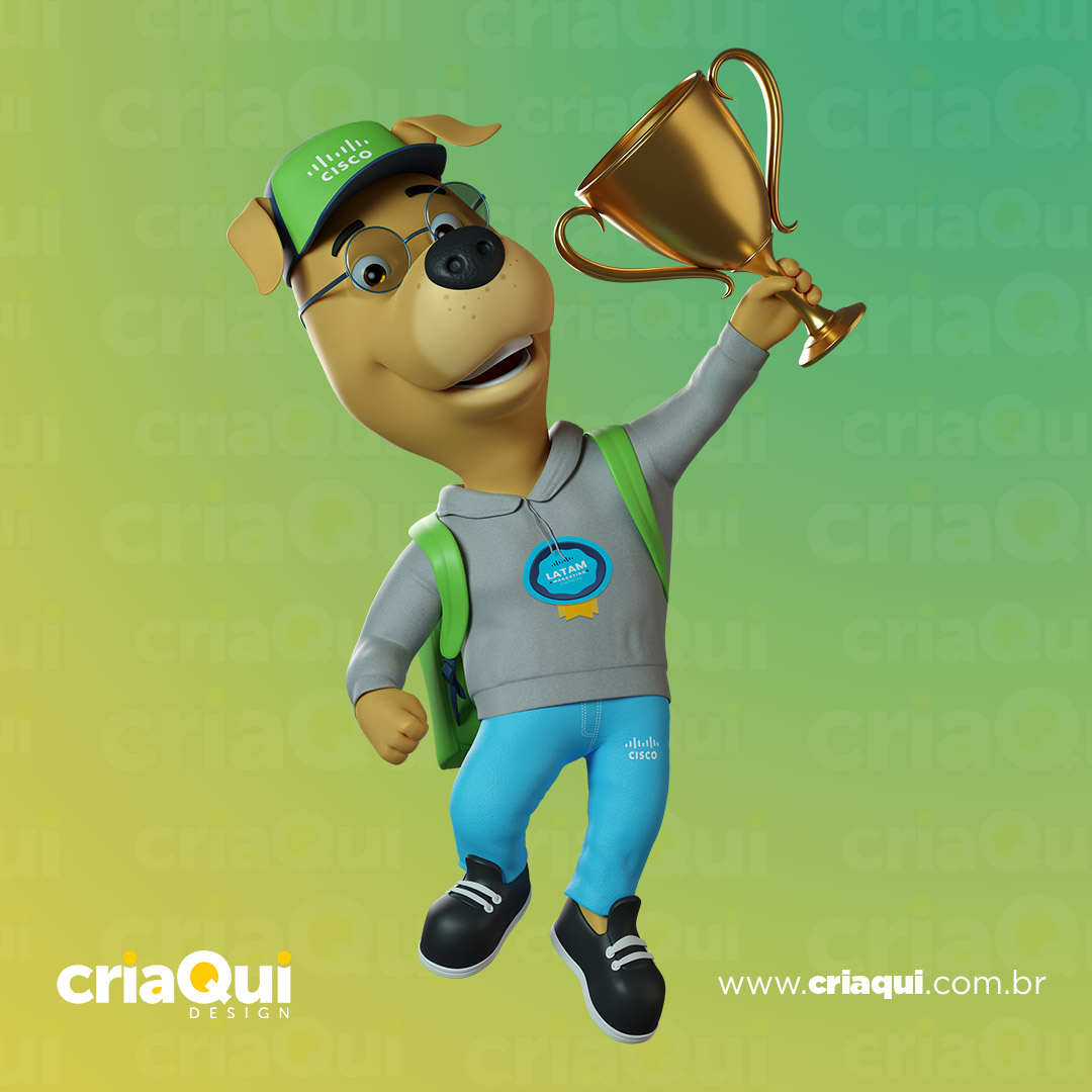 Doguinho Estudioso - Criaqui - Mascotes 3D